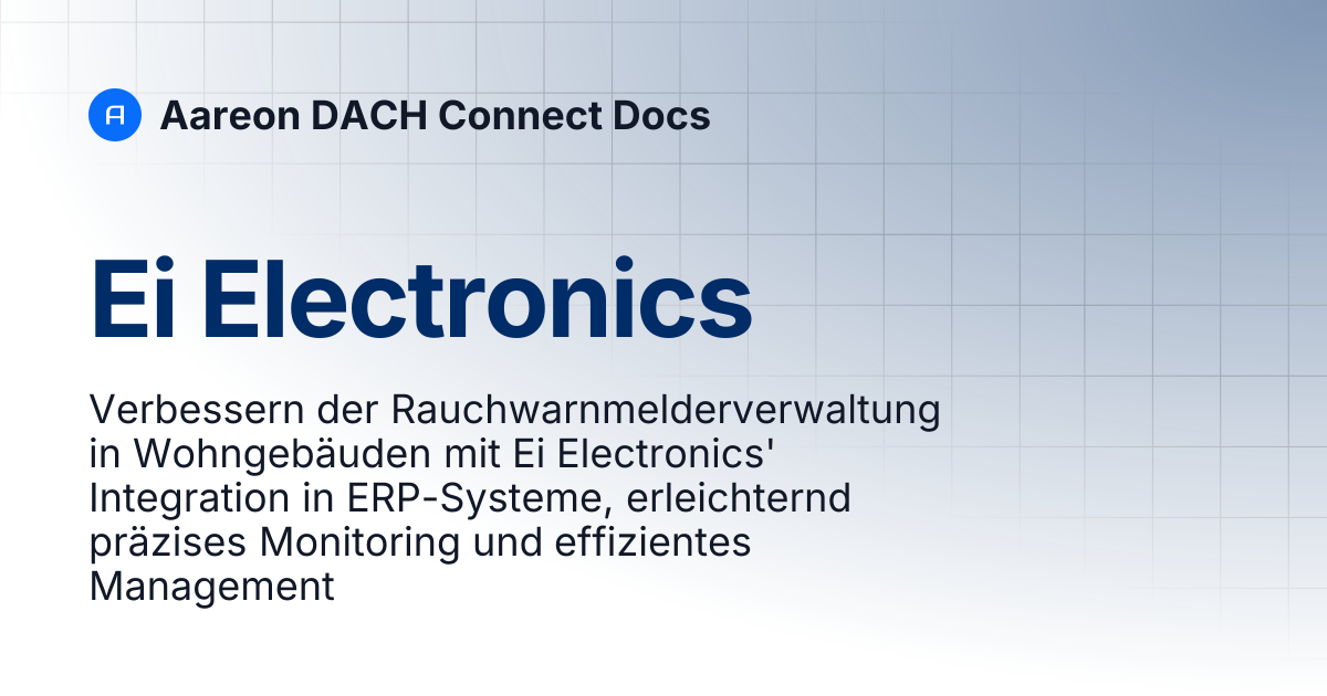 Ei Electronics | Aareon DACH Connect Docs