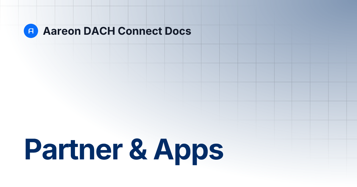 Partner & Apps | Aareon DACH Connect Docs